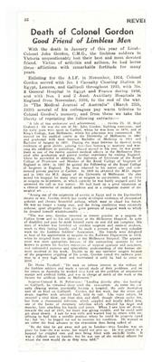 Death of Colonel Gordon: Good Friend of Limbless Men - Faculty of ...