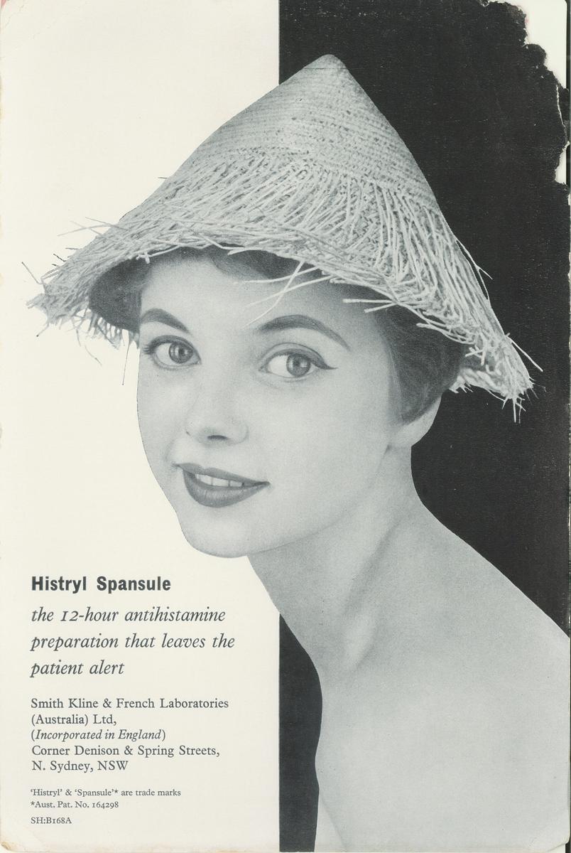 Blotting card - Histryl Spansule the 12-hour antihistamine preparation ...