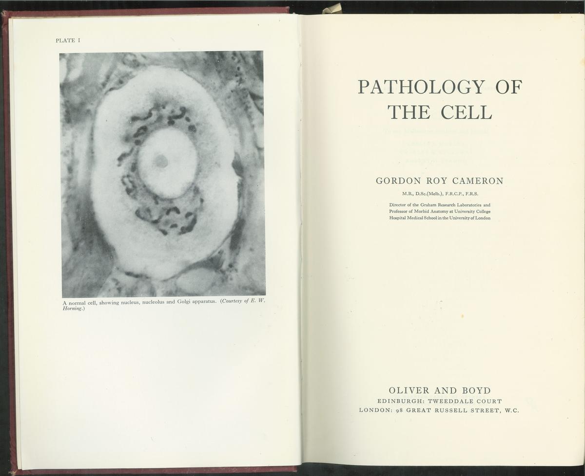 Signed First Edition of Monograph by Gordon Roy Cameron “Pathology of ...