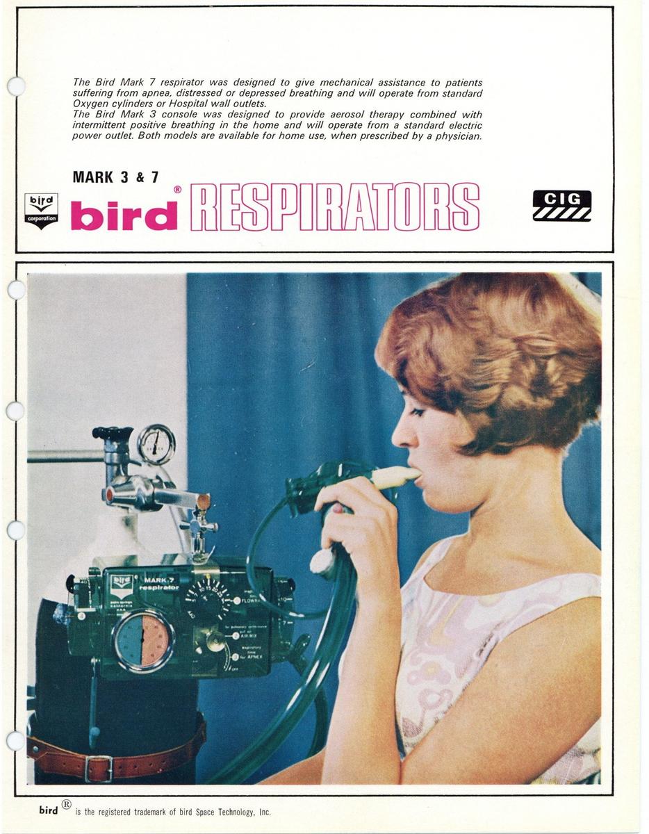 Mark 3 & 7/ Bird RESPIRATORS - Faculty of Medicine, Dentistry and ...