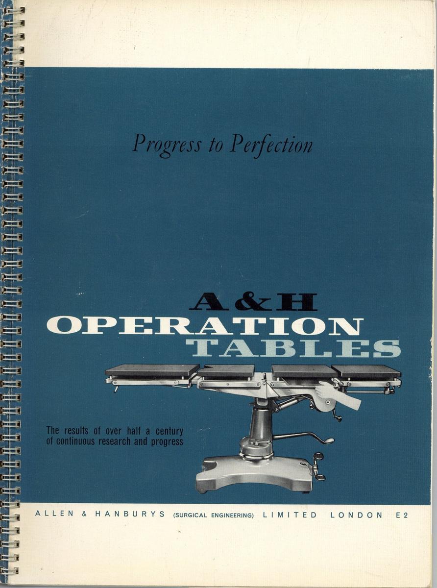A & H Operation Tables; Progress to Perfection - Faculty of Medicine ...