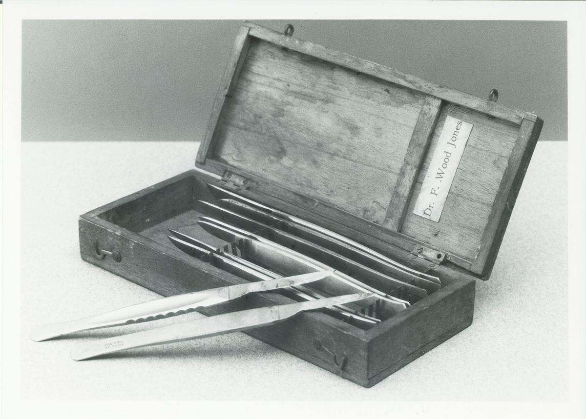 Black and white photograph of Frederic Wood Jones' Scalpel Box used at ...
