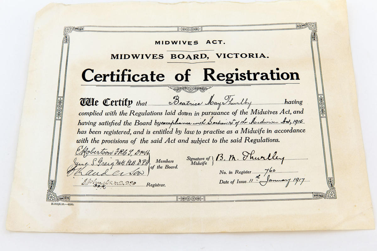 Certificate Of Registration Issued By Midwives Board Of Victoria certificate-of-registration-issued-by-midwives-board-of-victoria