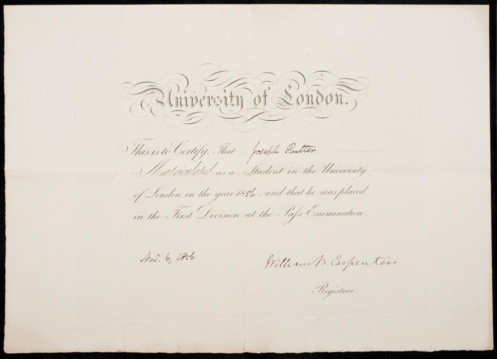 Matriculation certificate provided to Joseph Rutter - Faculty of ...