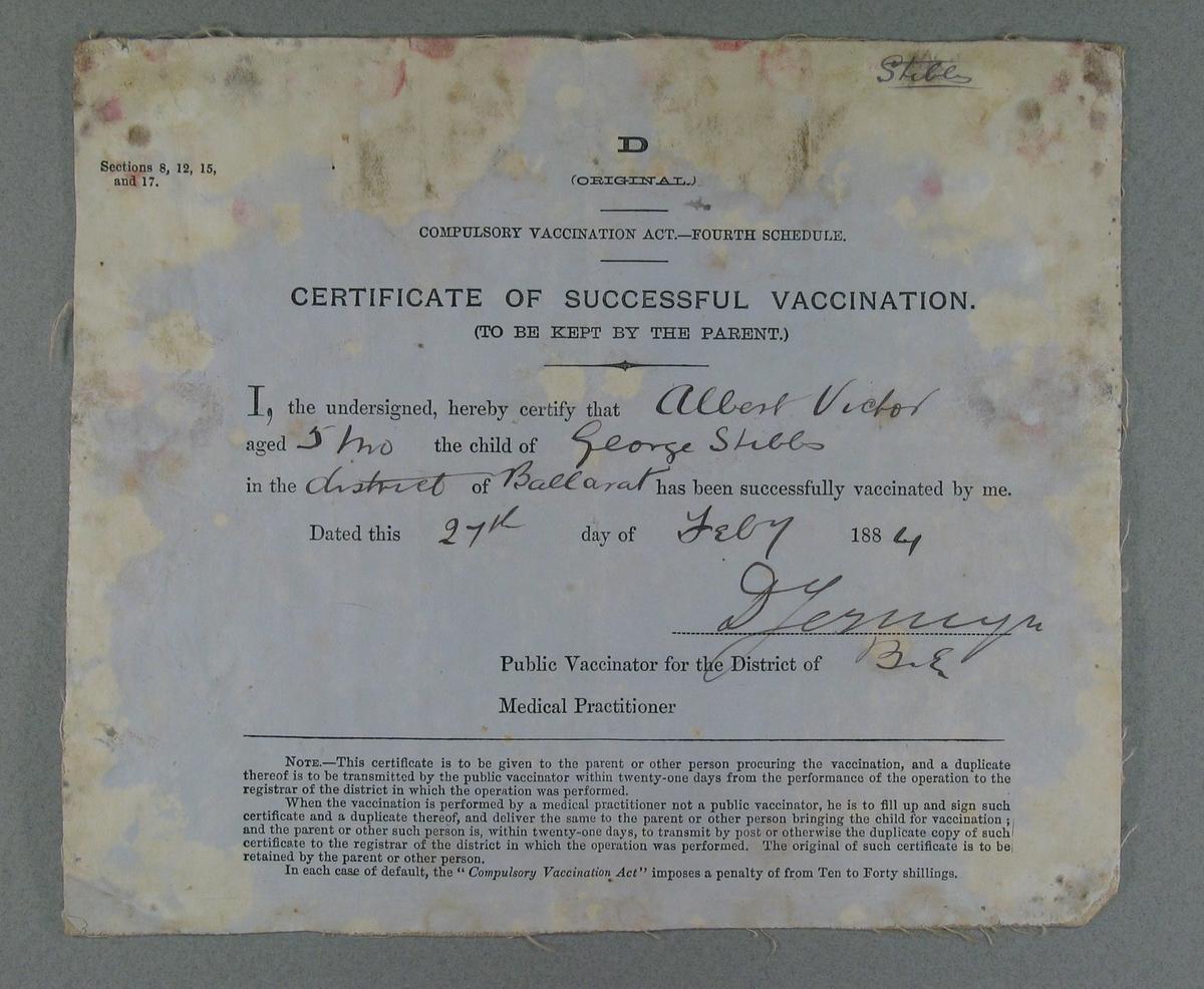 Certificate of Successful Vaccination - Faculty of Medicine, Dentistry ...